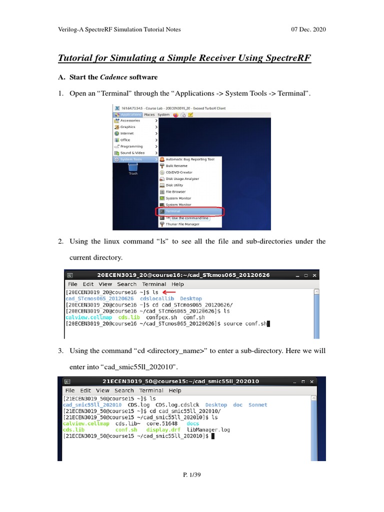 Tutorial for Simulating a Simple Receiver Using SpectreRF: An In-Depth Guide | PDF | Parameter ...