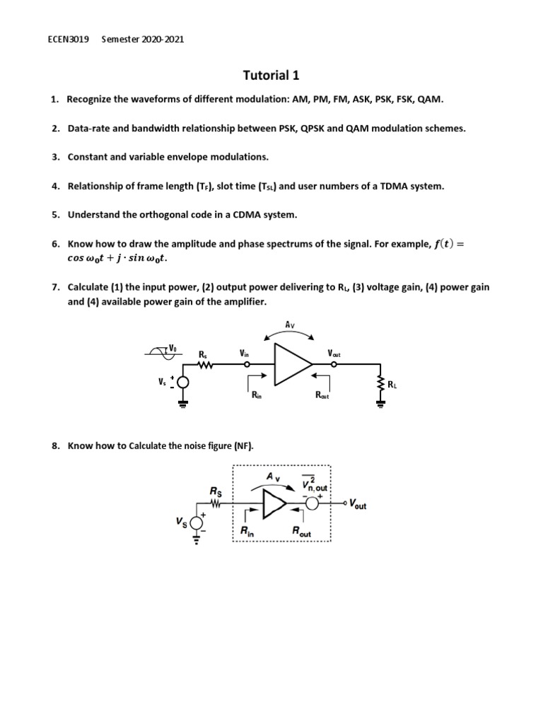 Tutorial 1 | PDF | Modulation | Signal Processing
