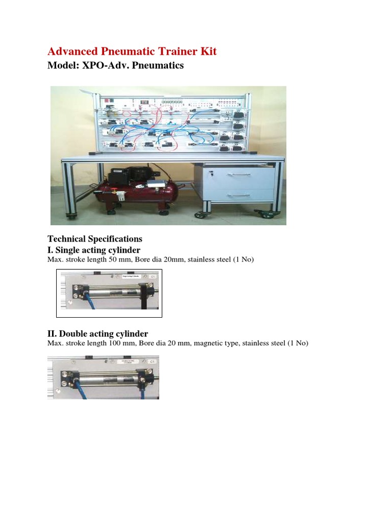 Advanced Pneumatic Trainer Kit Overview | PDF | Valve | Power Supply