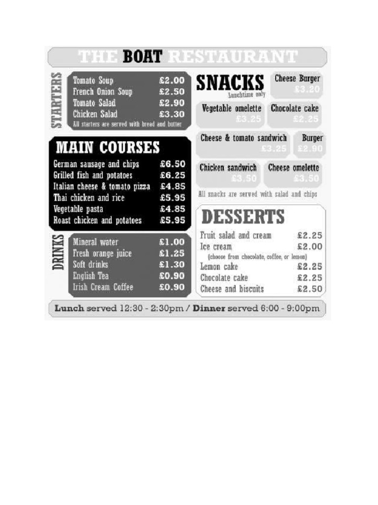 Meniu Restaurant | PDF