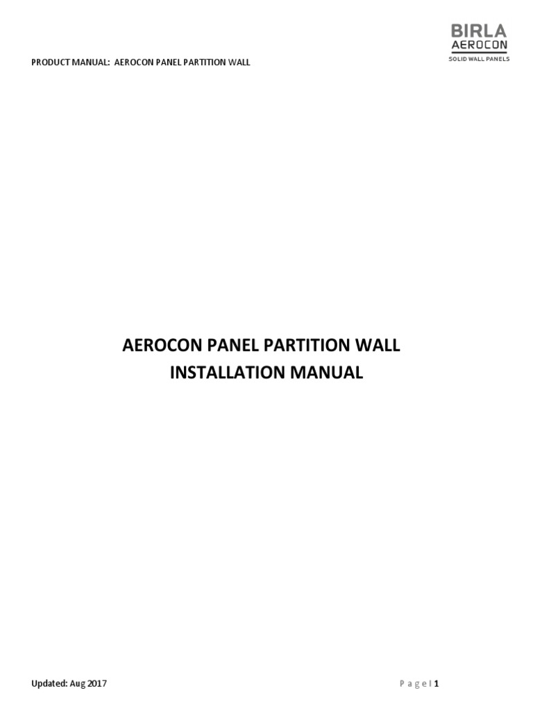 Aerocon Panel Partition Manual | PDF | Wall | Paint