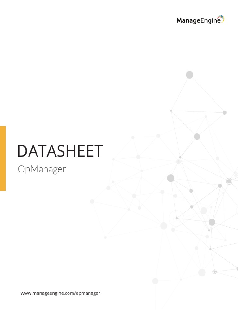 Opmanager Datasheet | PDF | Computer Network | Application Software