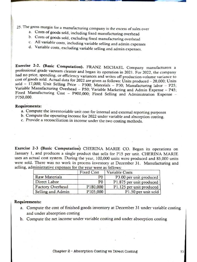 Practice Set - Chap 2 | PDF