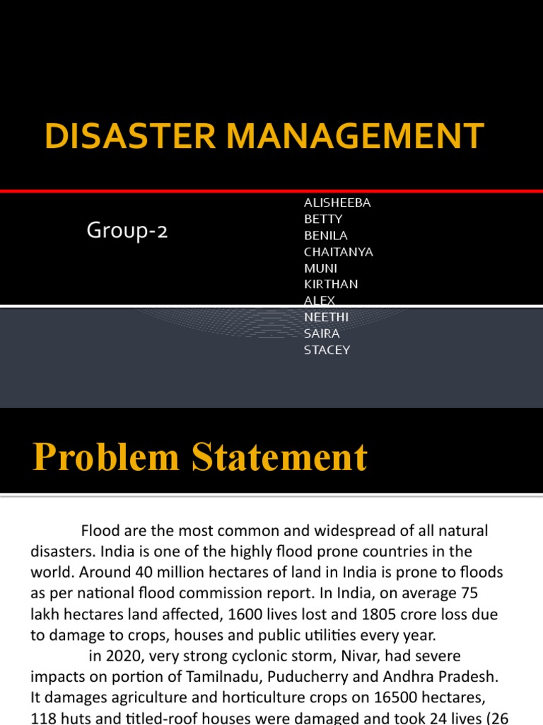 Disaster Management-Group 2 | PDF | Tropical Cyclones | Natural Disasters