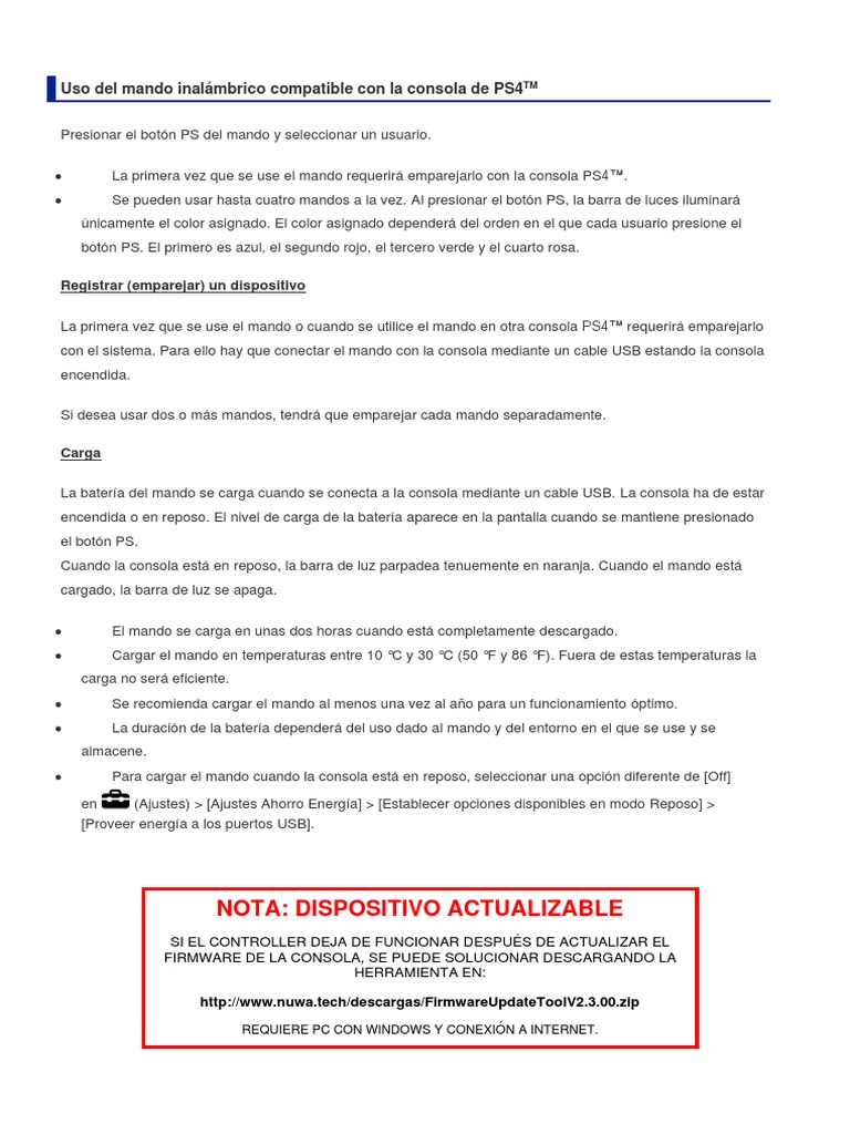 PS4 Controller Manual - ES - GAME - MODIFIED FIRMWARE | PDF | Microsoft ...