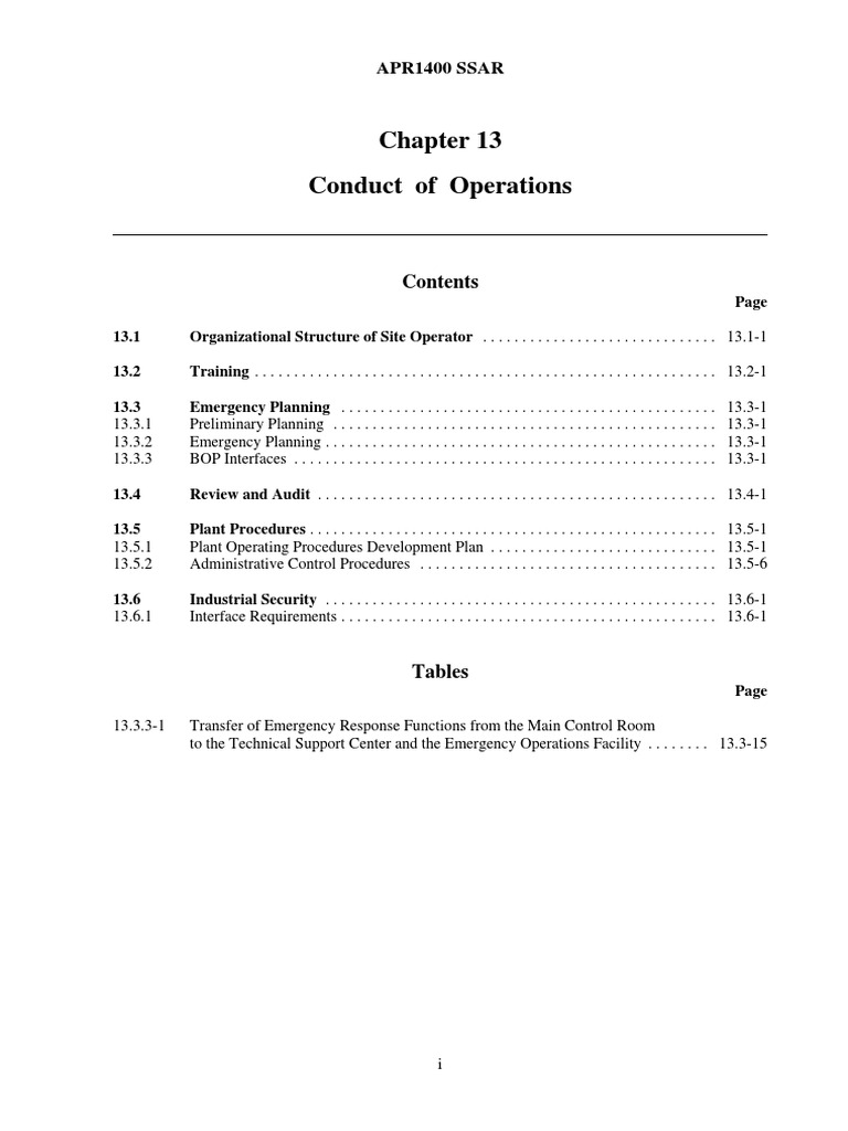APR1400 SSAR-Ch13-Conduct of Operations | PDF | Pressurized Water ...