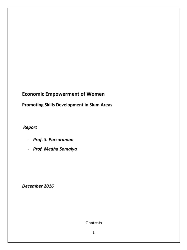 Final Report-TISS - Skill in Slums | PDF | Slum | Empowerment