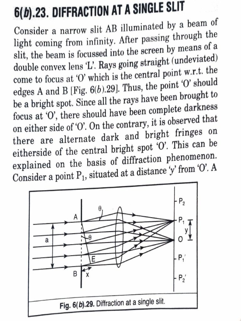 Diffraction at A Single Slit | PDF | Diffraction | Motion (Physics)