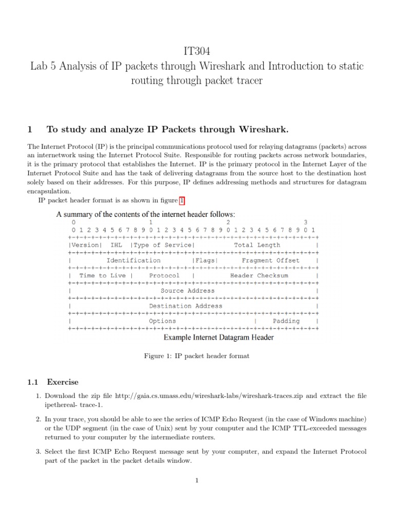 LAB 5 IP and ICMP | PDF | Internet Protocol Suite | Internet Protocols