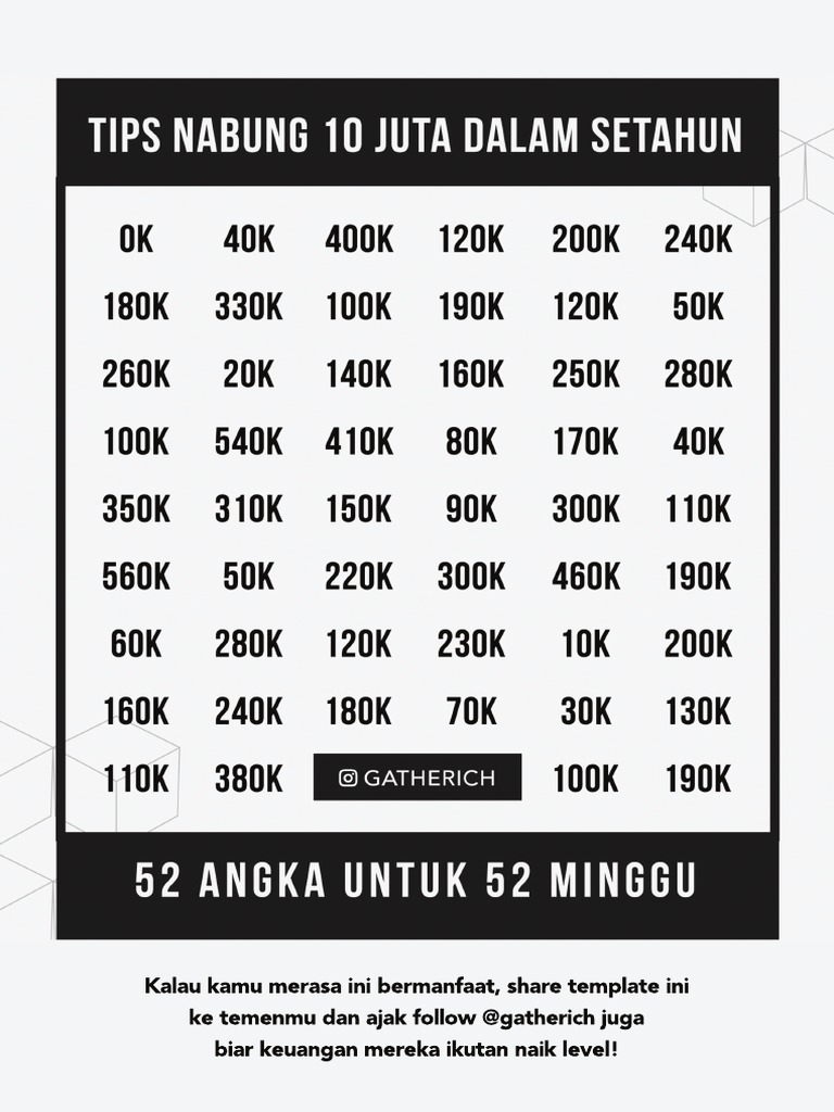 Template Nabung 10jt | PDF