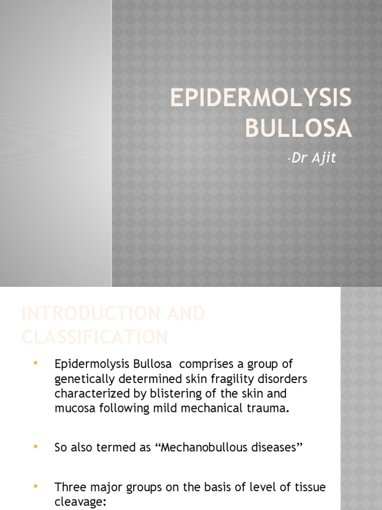 Epidermolysis Bullosa | PDF | Medical Specialties | Clinical Medicine