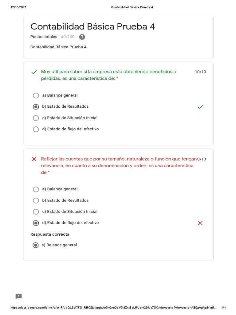 Contabilidad Básica Prueba 4 | PDF | Contabilidad | Estado de resultados