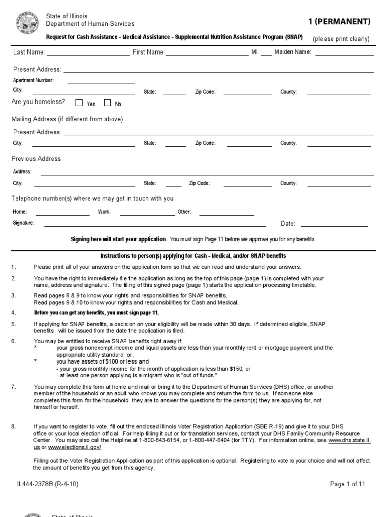 Il444 2378B | PDF | Supplemental Nutrition Assistance Program | Child ...