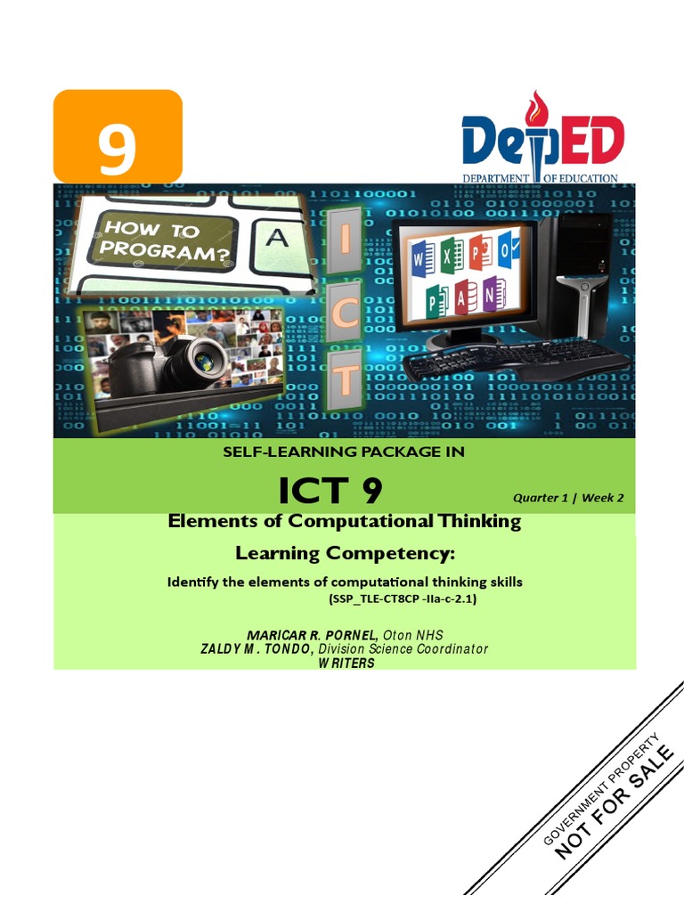 Elements of Computational Thinking Learning Competency:: Self-Learning Package in | PDF ...