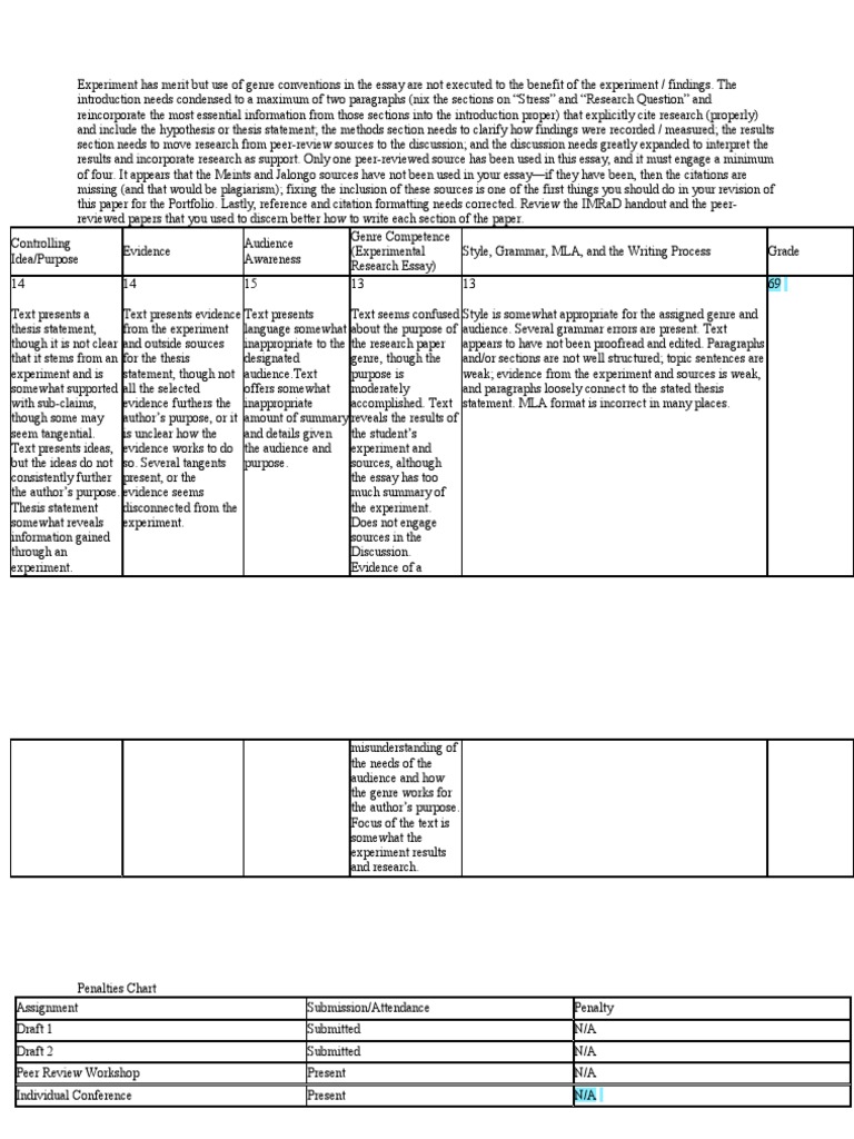 Instructor Feedback | PDF | Essays | Peer Review