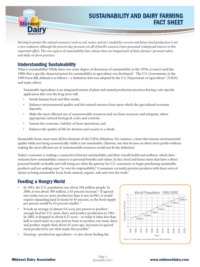 Sustainability Fact Sheet | PDF | Agriculture | Carbon Footprint