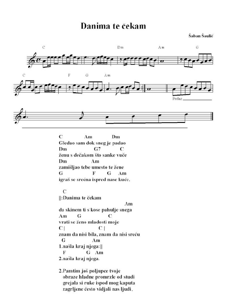Saban Saulic Danima Te Čekam Danima Te Cekam | PDF