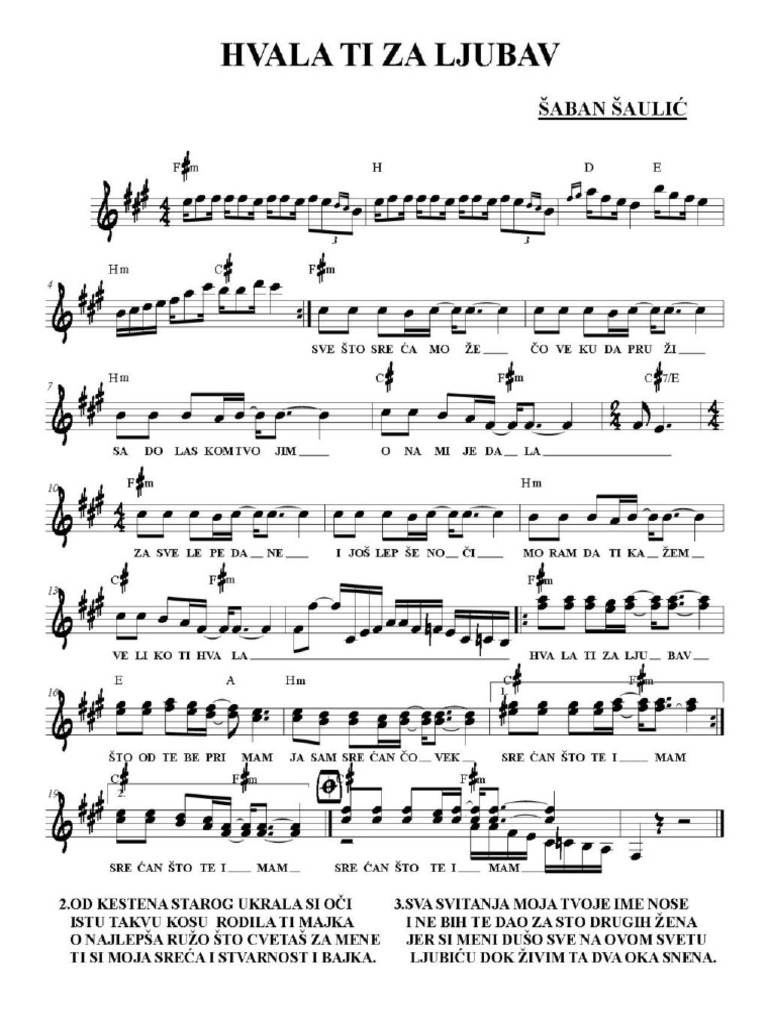 Saban Saulic Hvala Ti Za Ljubav | PDF
