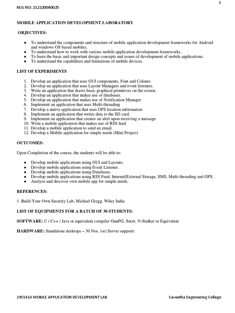 Mobile Application Development Report | PDF | Android (Operating System ...