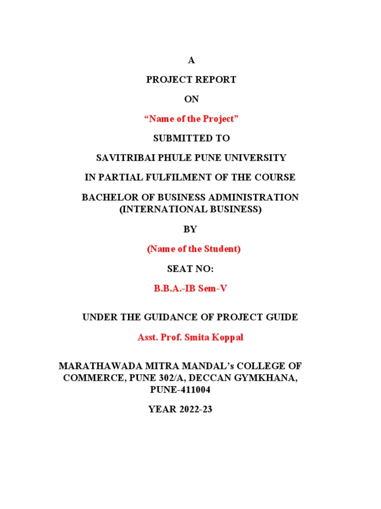 Project Mandatory Pages | PDF