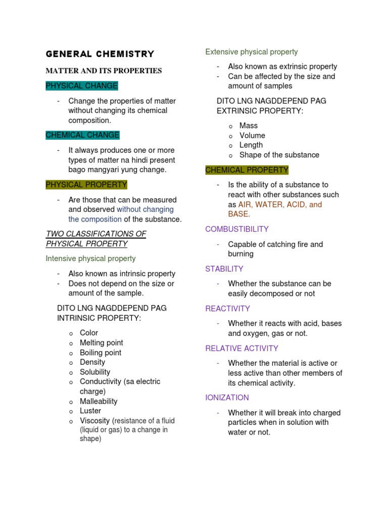 General Chemistry 1ST Quarterly Exam Reviewer | PDF