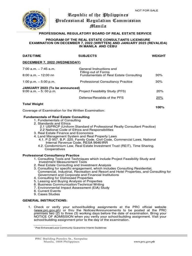 12 07 22 REC Exam Program | PDF | Certified Public Accountant | Real Estate