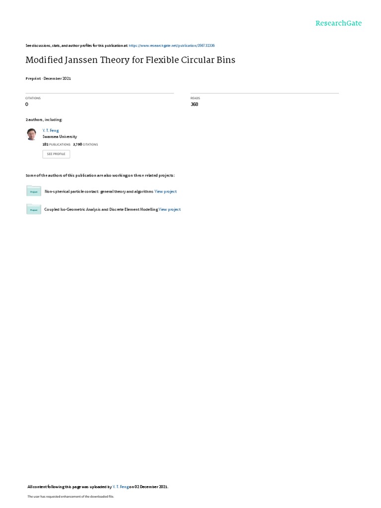 Modified Janssen Theoryfor Flexible Circular Bins ASCEStructural ...