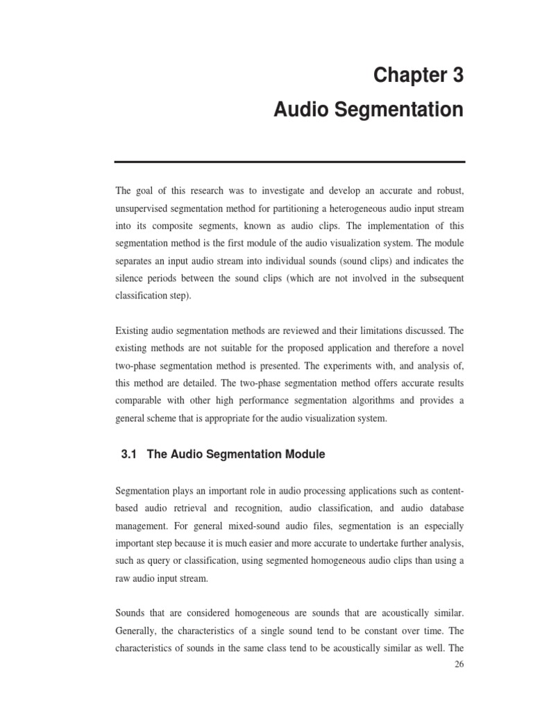 Audio Segmentation Pdf Image Segmentation Euclidean Vector