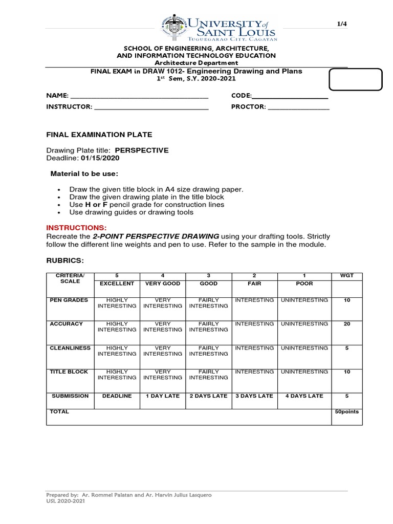 Draw 1012 Final Examination | PDF