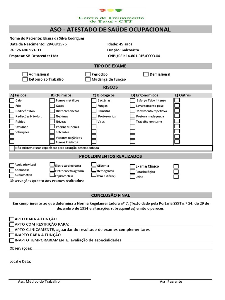 Modelo de ASO | PDF