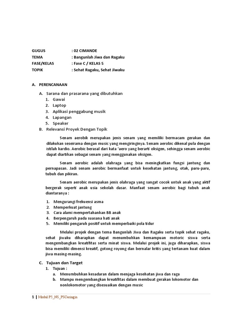 Modul P5 Kelas 5 Gugus 2-1 | PDF