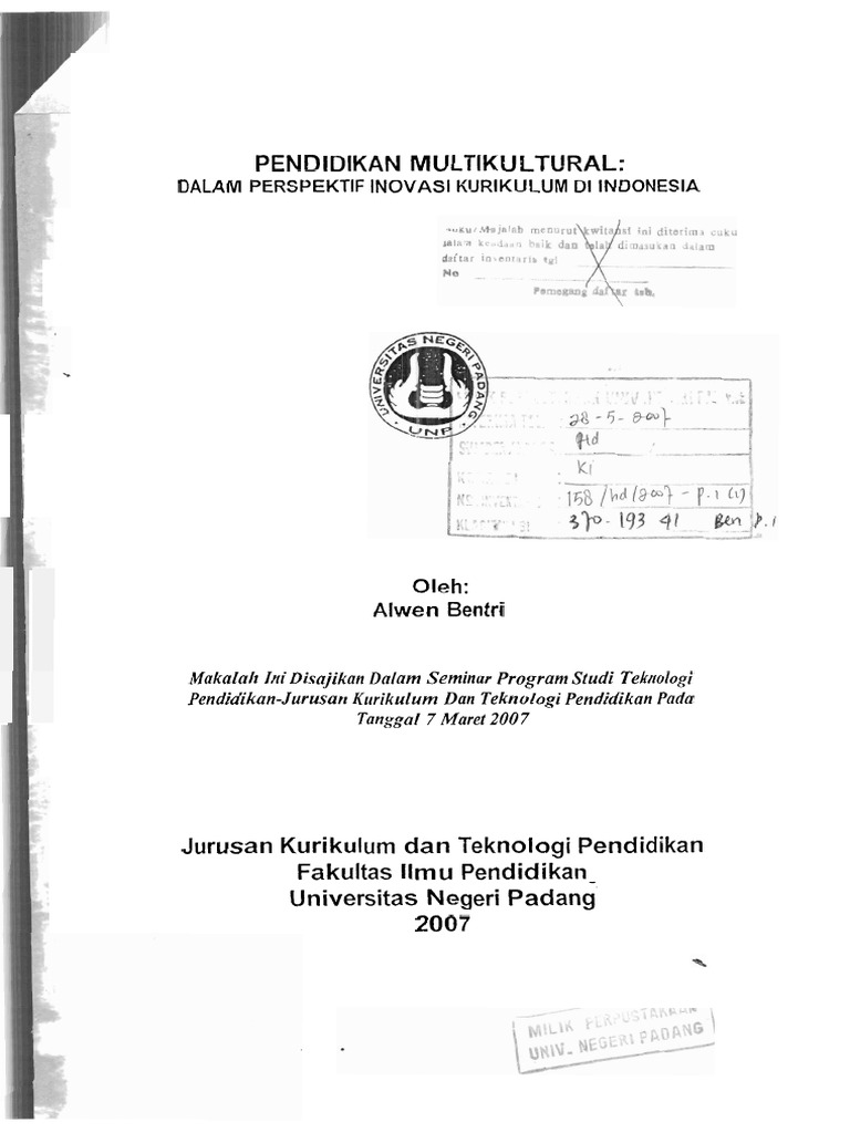 Inovasi Kurikulum Pendidikan Multikultural | PDF