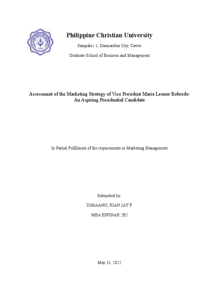 Dimaano, Rian Jay P. - MBA ESPINAR 2B2 | PDF | Career & Growth | Politics