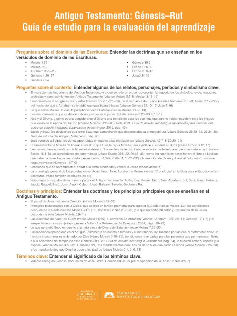 Repaso - Evaluación Del Aprendizaje Del Alumno Génesis - Rut | PDF ...