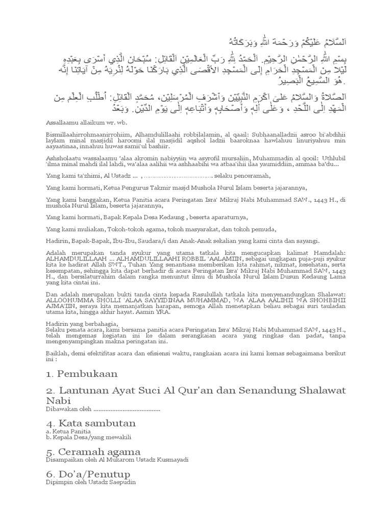 Teks Isra Miraj' | PDF