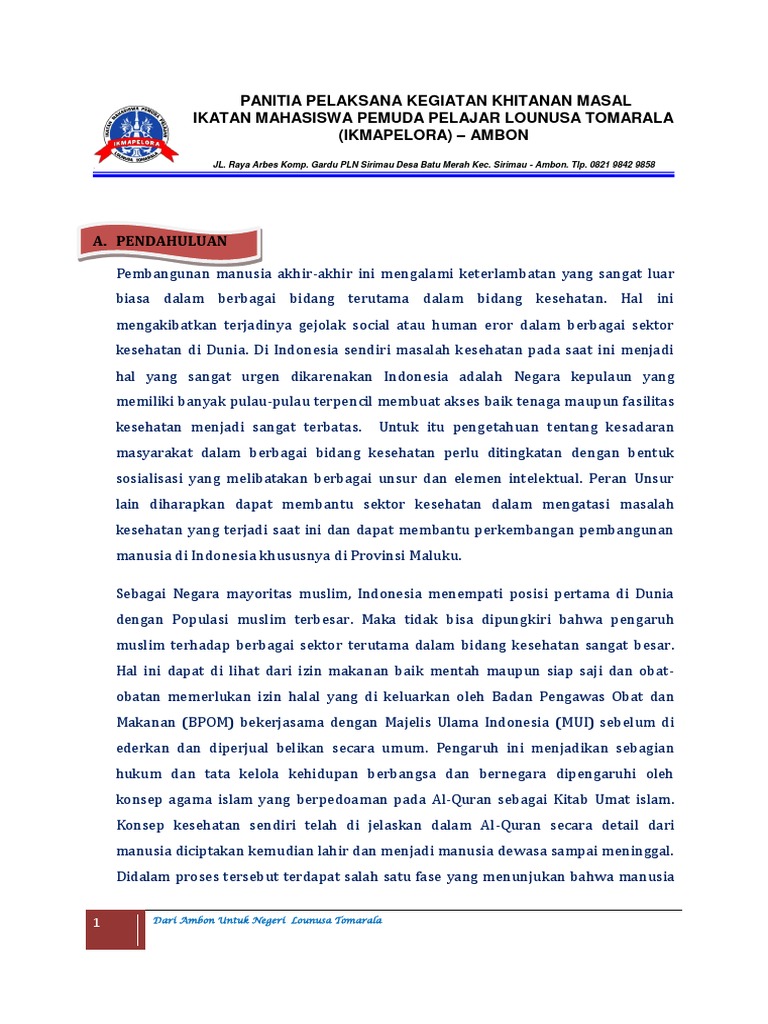 PROPOSAL SUNATAN MASAL Ok | PDF