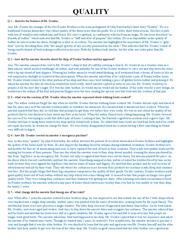 QUALITY | PDF | Shoe