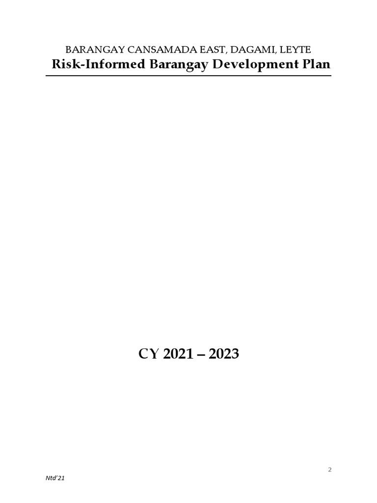Planning for Progress: The Risk-Informed Barangay Development Plan of ...