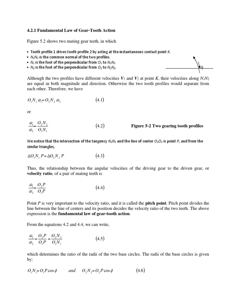 Gear-Tooth Action and Involute Profiles | PDF | Gear | Circle