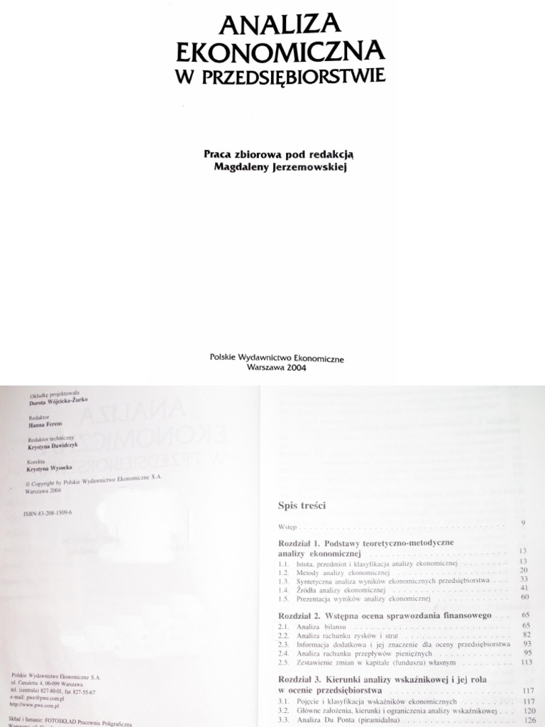 Jerzemowska M - Analiza Ekonomiczna W Przedsiębiorstwie | PDF