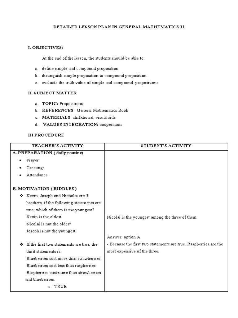 Proposit Gen Math Final | PDF | Proposition | Logic