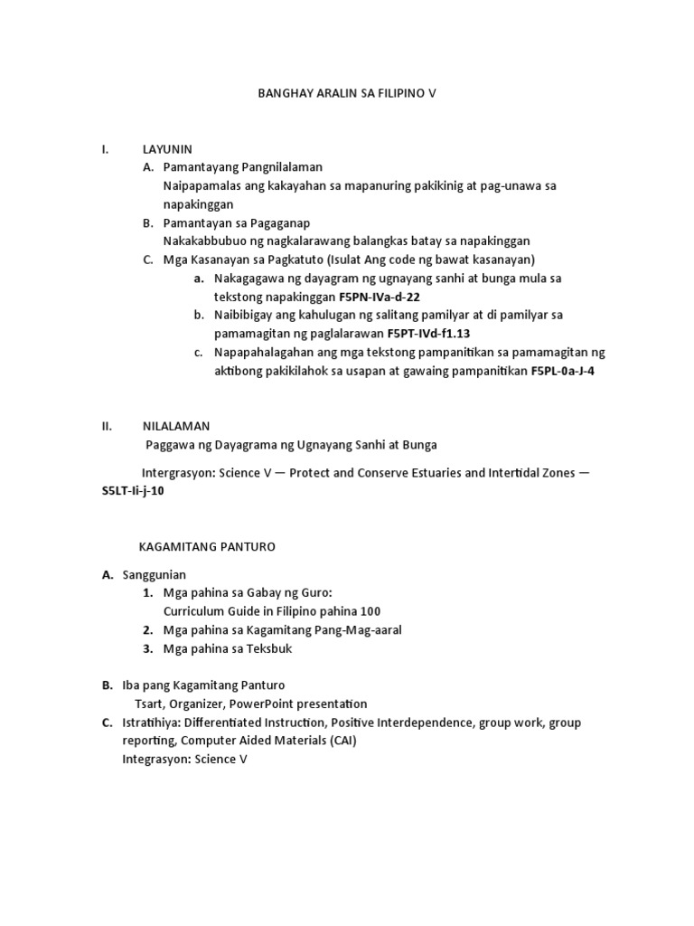 Semi Detailed Lesson Plan in FILIPINO 5 | PDF