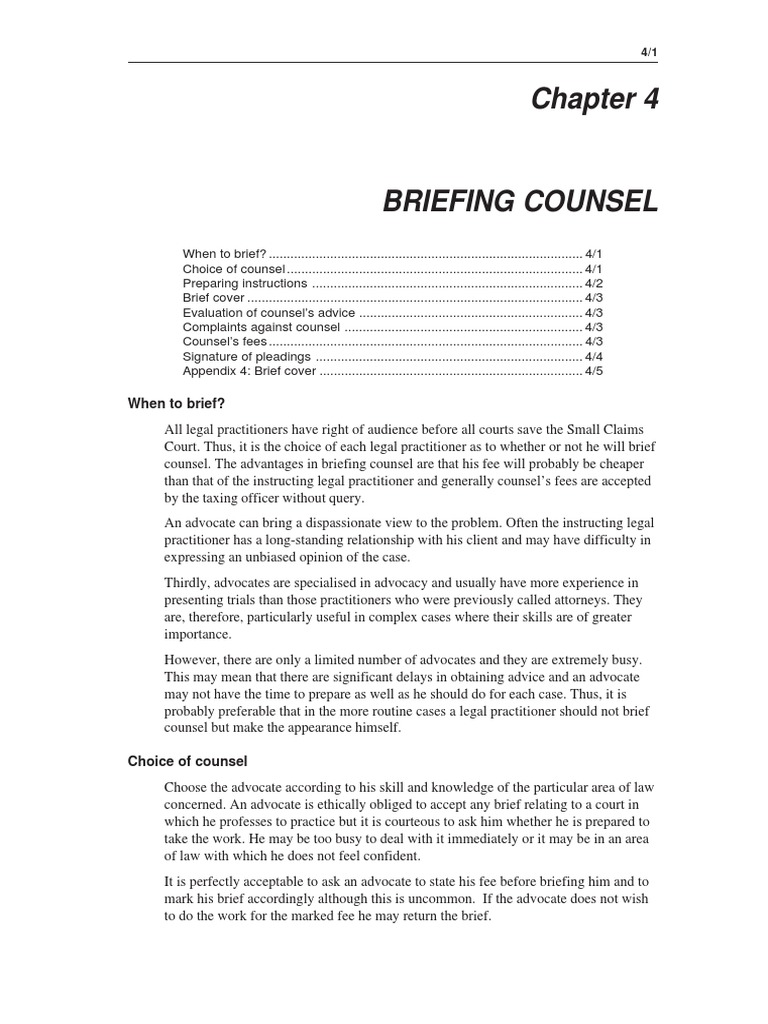 Mary Welsh Civil Practice - Chapter 4 | Download Free PDF | Lawyer | Advocate