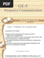 Purposive Communication Exam Prelim | PDF | Communication | Psychological Concepts