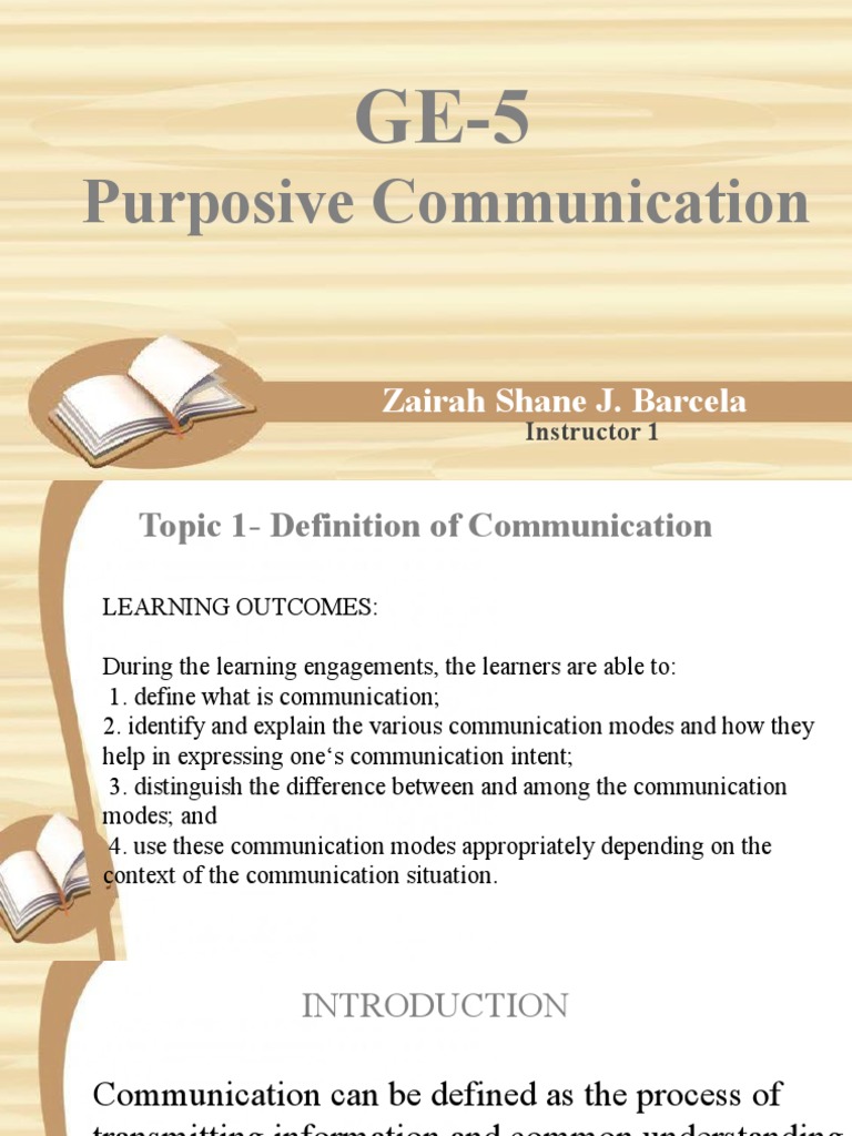Understanding Purposive Communication | PDF | Communication | Nonverbal ...