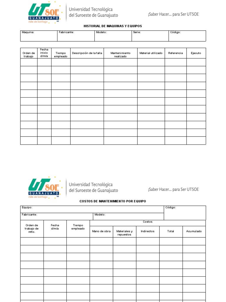 Mantenimiento y Registro de Equipos | PDF