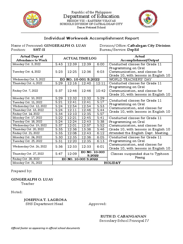 Schedule of English Week Activities and Contests at Samar National ...
