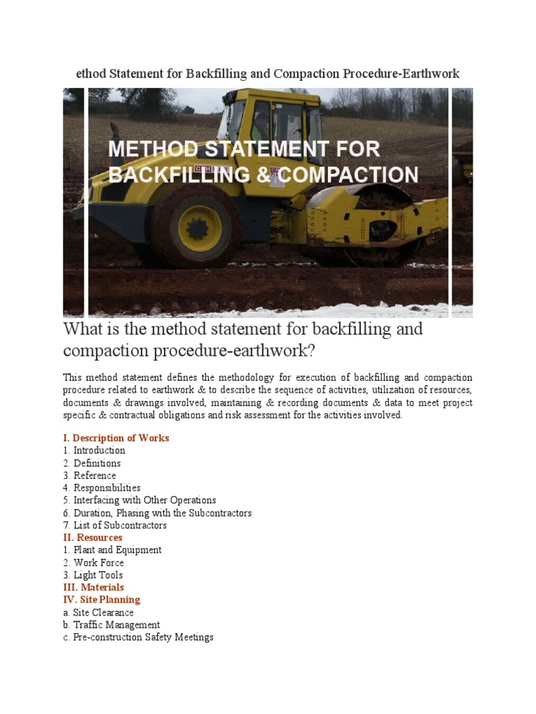Excavation Method of Statement | PDF | Surveying | Safety