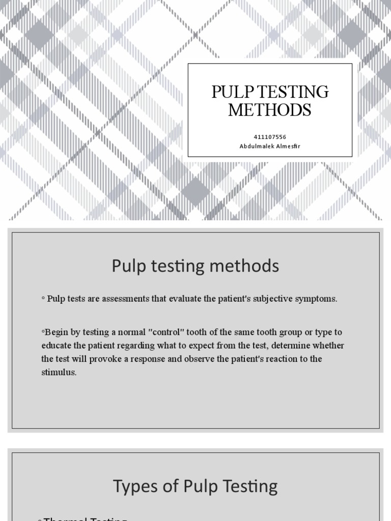 Pulp Testing Methods | PDF