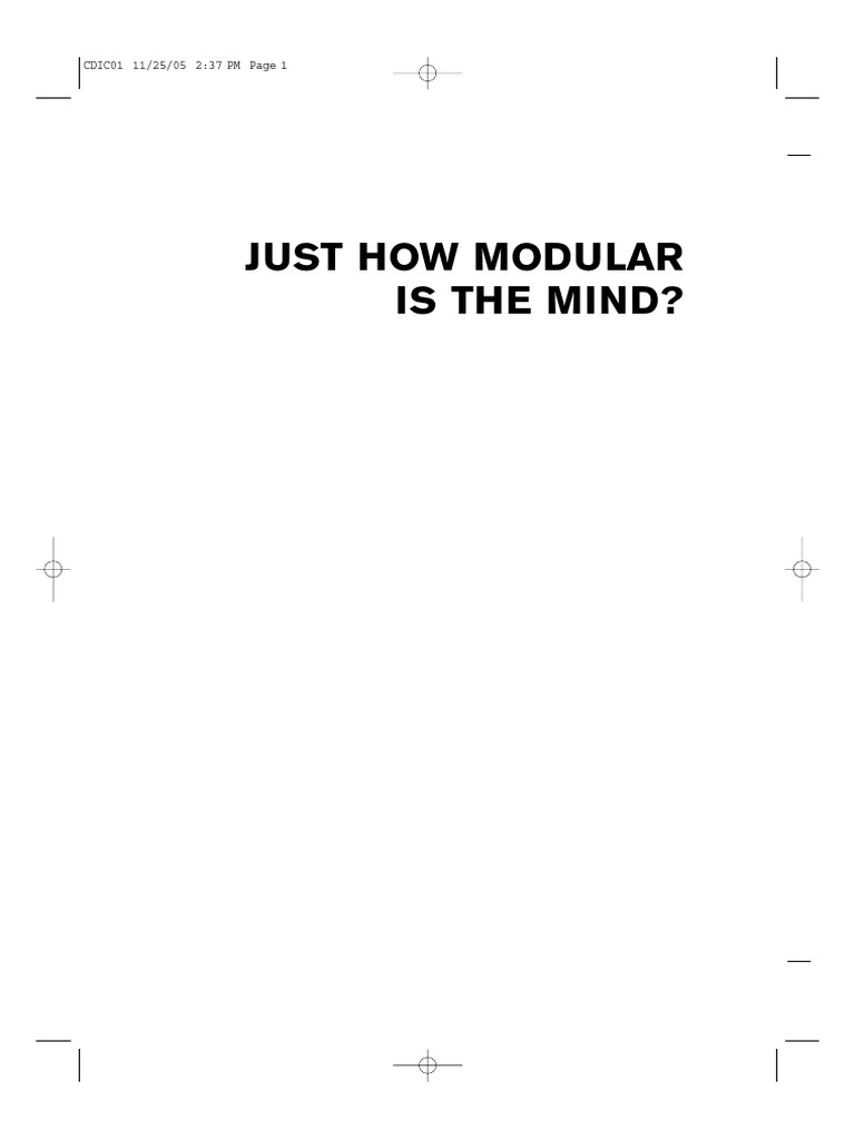 Carruthers - The Case For Massively Modular Models of Mind | PDF | Modularity | Mind
